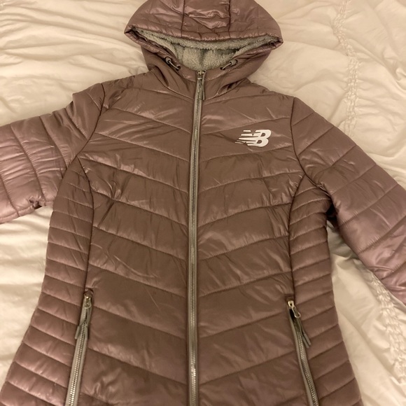 New Balance | Jackets & Coats | New Balance Puff Jacket With Fuzzy Grey ...